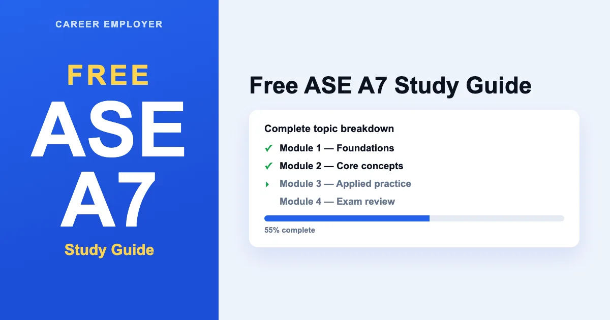 FREE ASE A7 Study Guide 2026 + Quizzes & Readiness Score