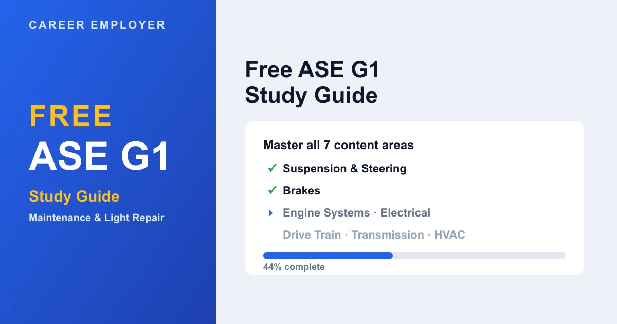 FREE ASE G1 Study Guide 2026 + Quizzes & Readiness Score