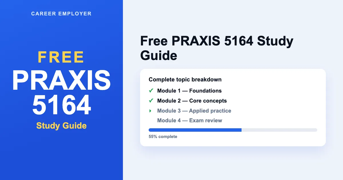 FREE Praxis 5164 Study Guide 2026 + Readiness Score