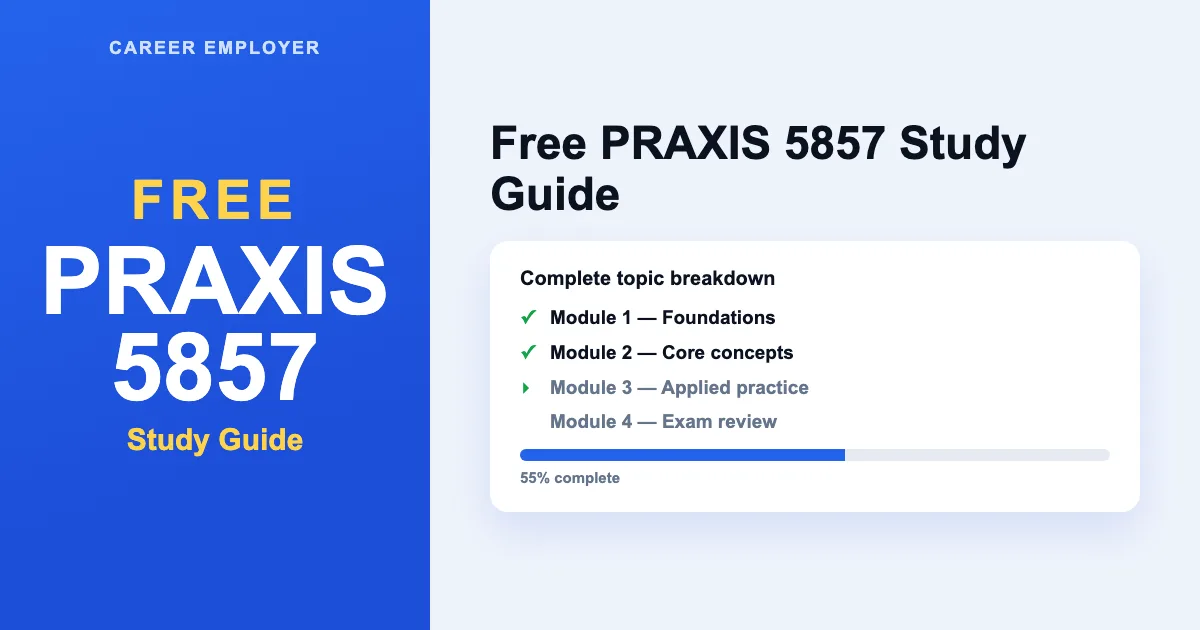 FREE Praxis 5857 Study Guide 2026 + Readiness Score